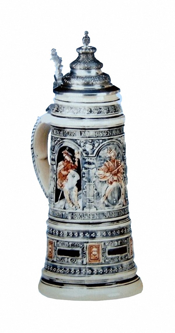 German Beer Stein Drinkingscenes Giantstein, Replica from year 1890 1.5 ...