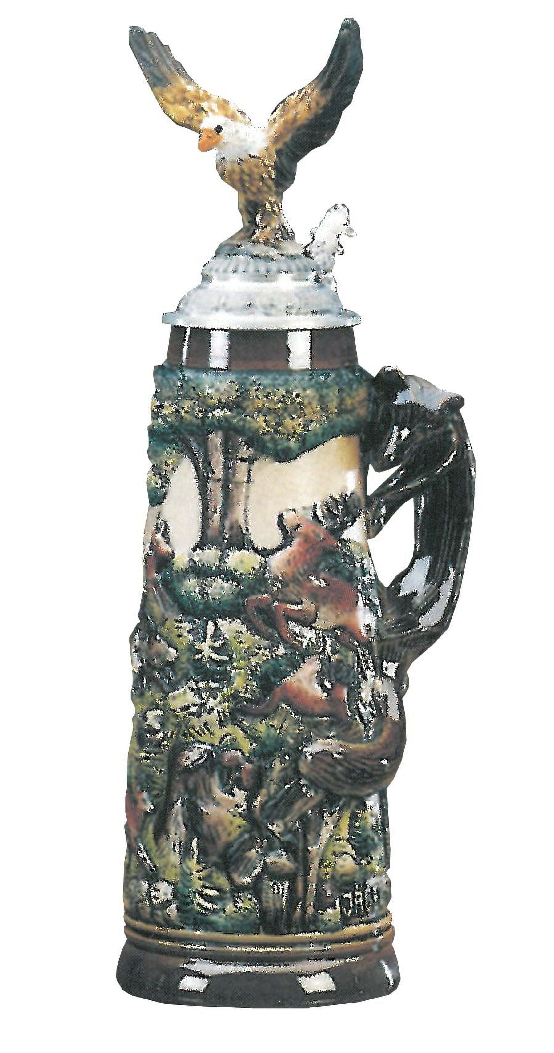 German Beer Stein Eagle Hunting Stein 1 Liter tankard, beer mug ...