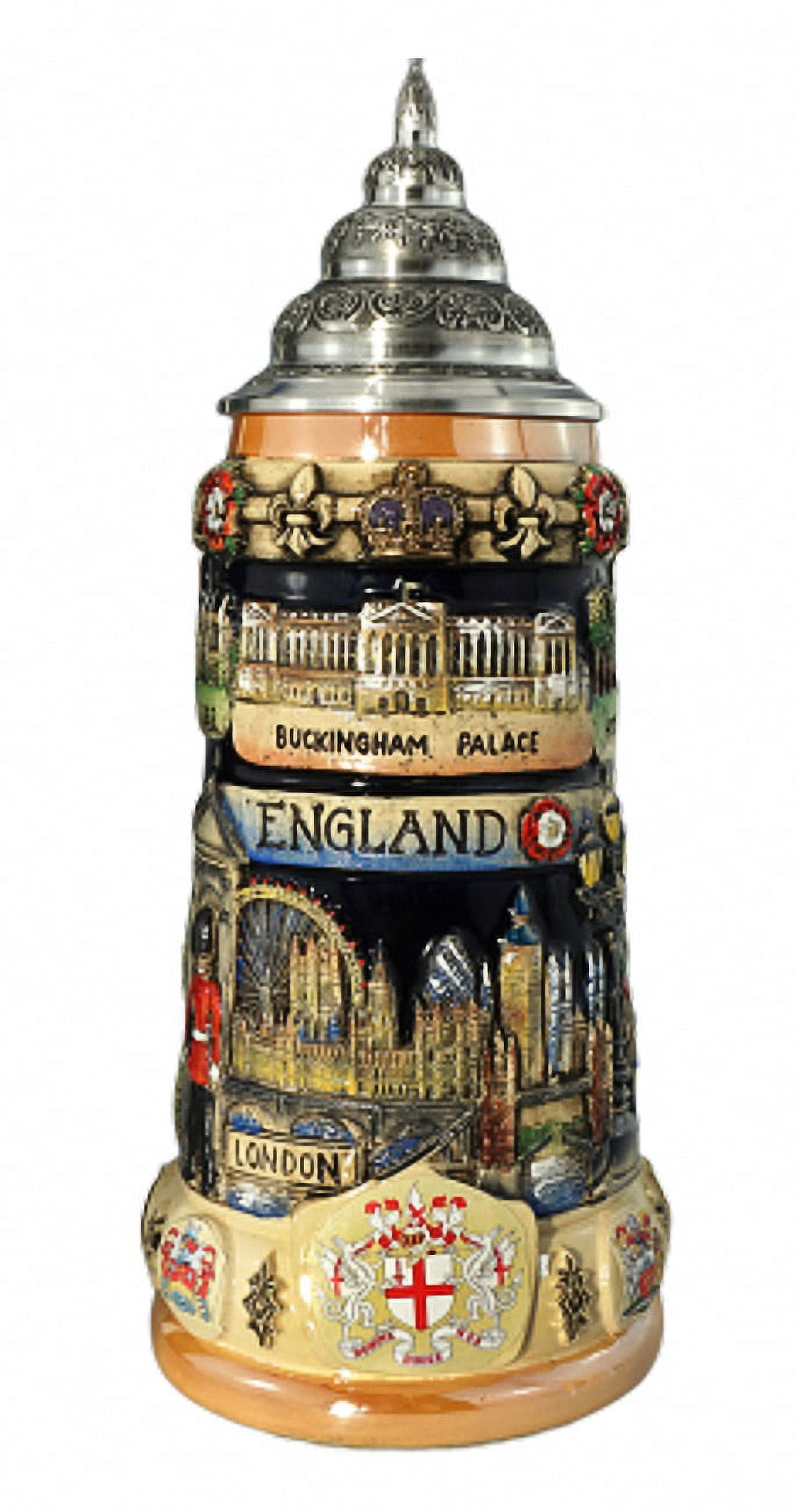 German Beer Stein England Panorama Stein 0.75 liter tankard, beer mug ...