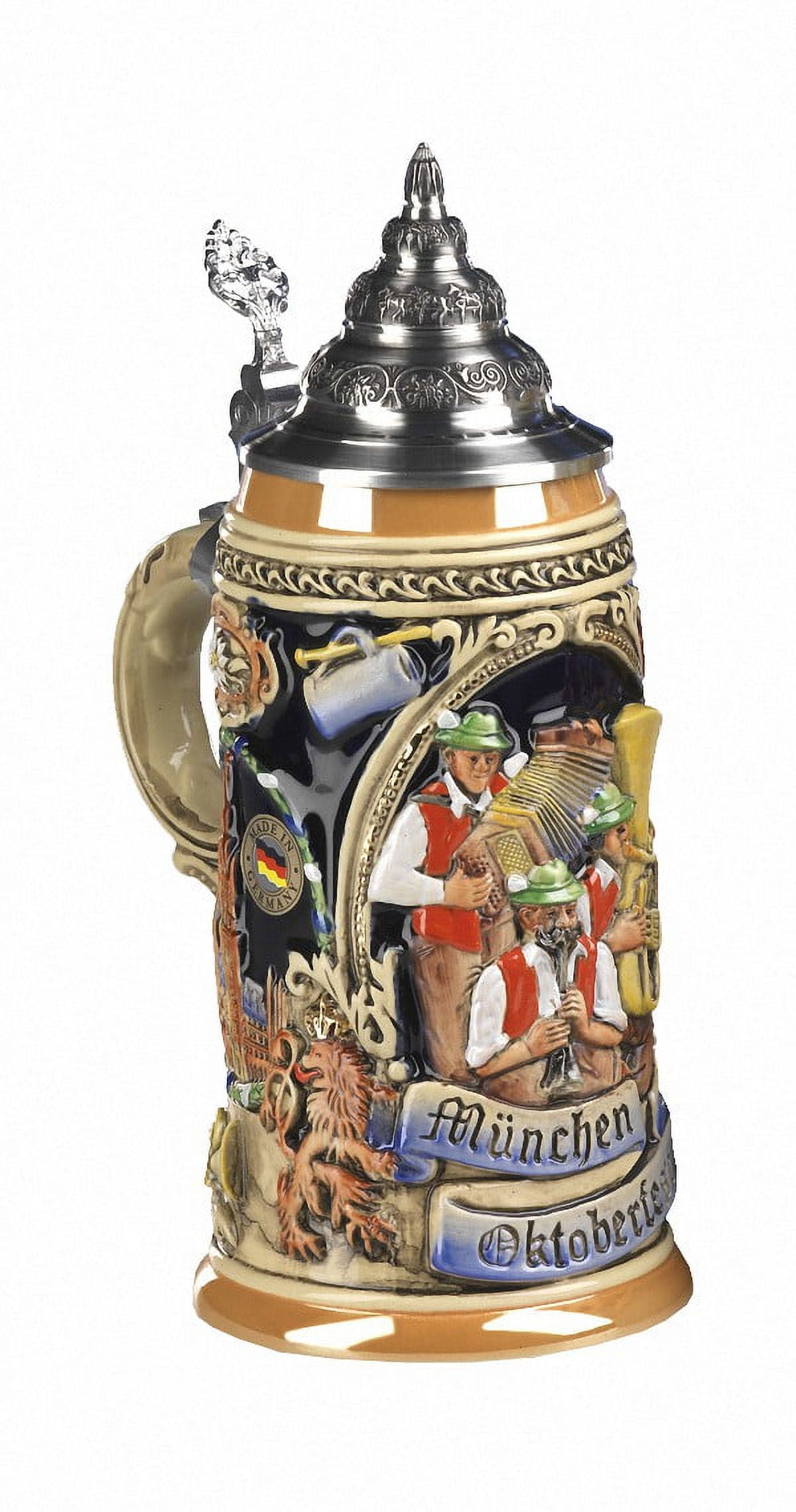 German Beer Stein Fest Band 0.4 liter tankard, beer mug - Walmart.com