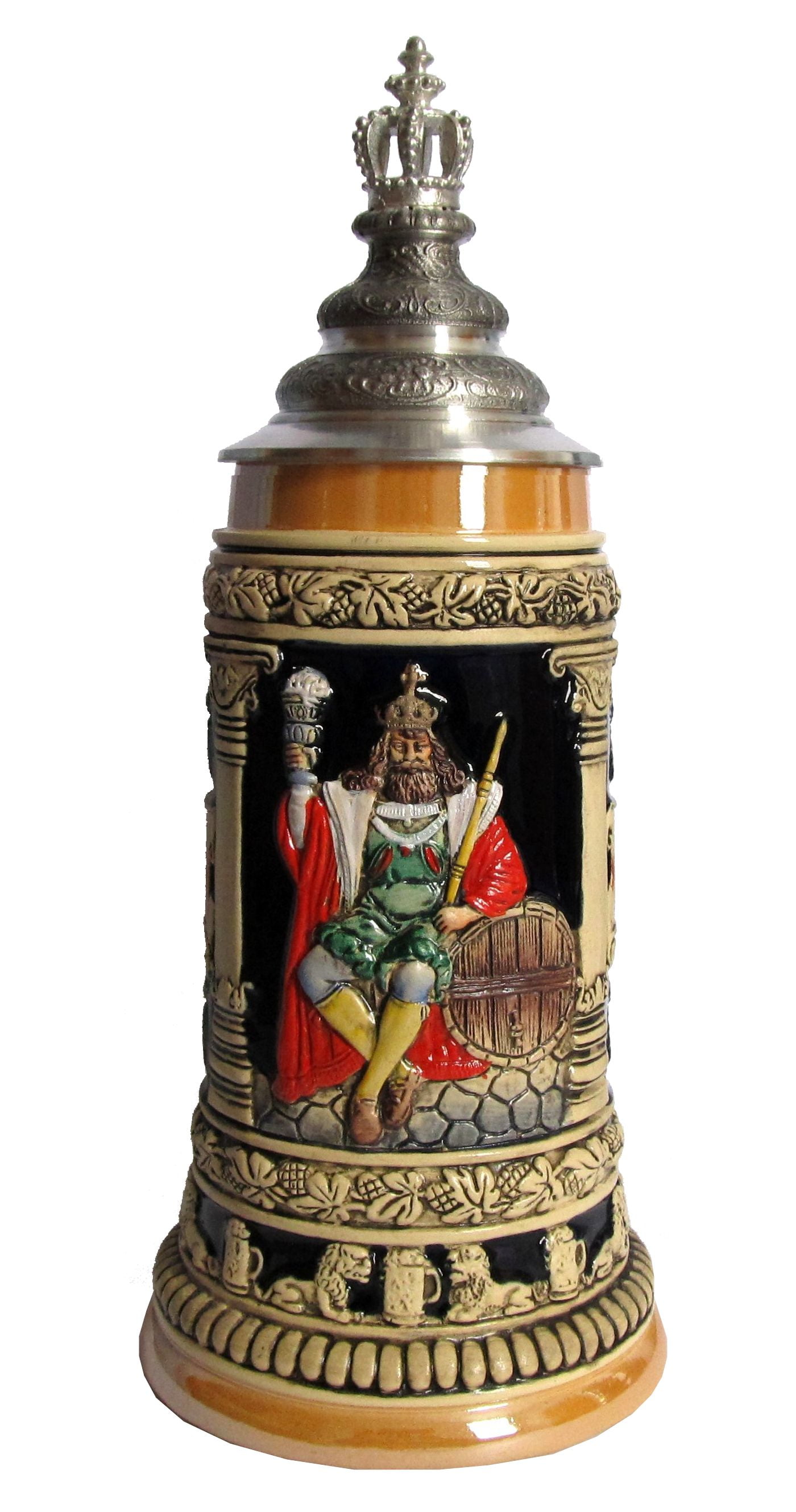 German Beer Stein Gambrinus King of Beers Stein 0.75 liter tankard ...