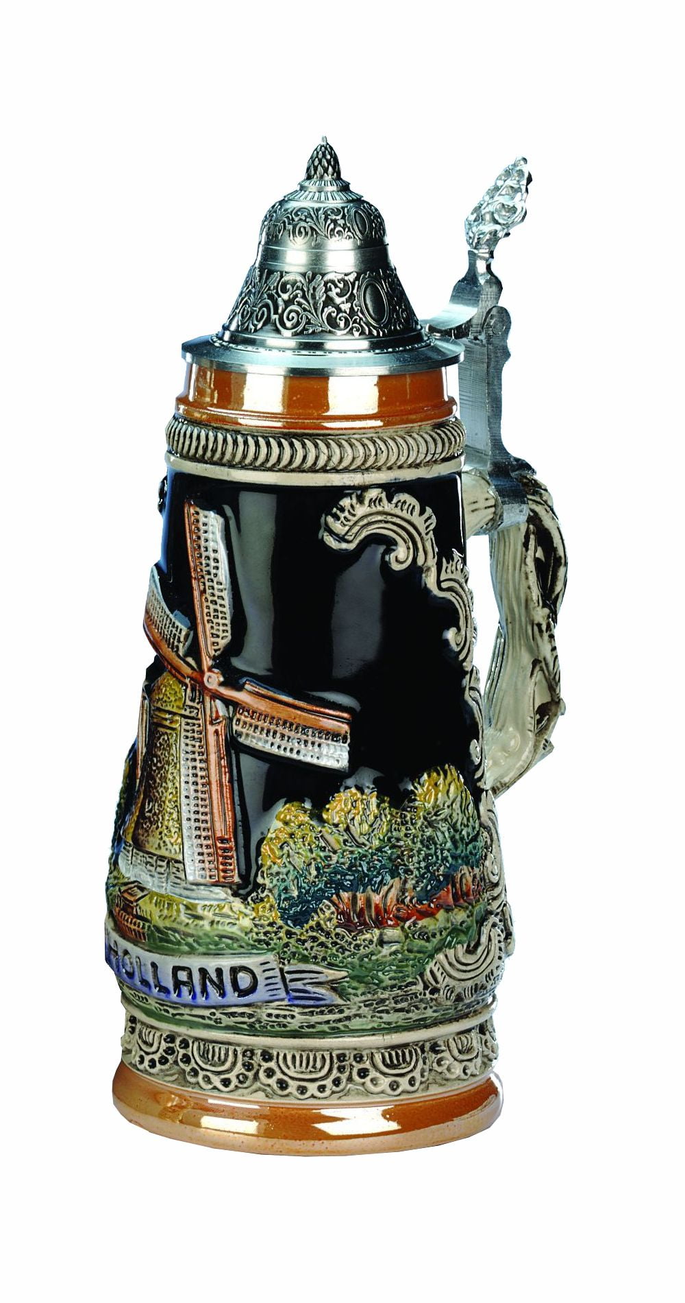 German Beer Stein Holland relief stein 0.5 liter tankard, beer mug ...