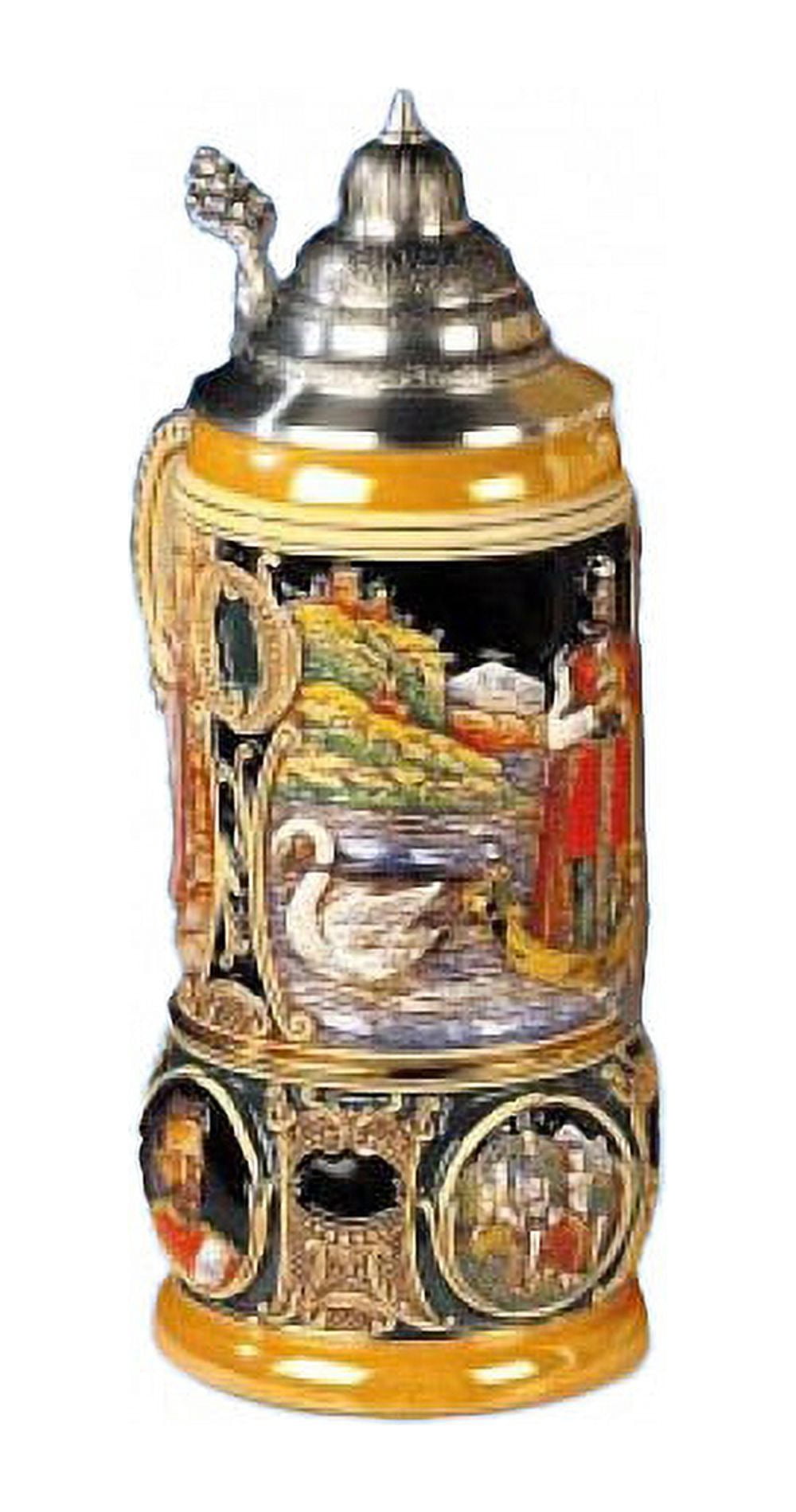 German Beer Stein Lohengrine Giantstein, replica from year 1888 2 liter ...