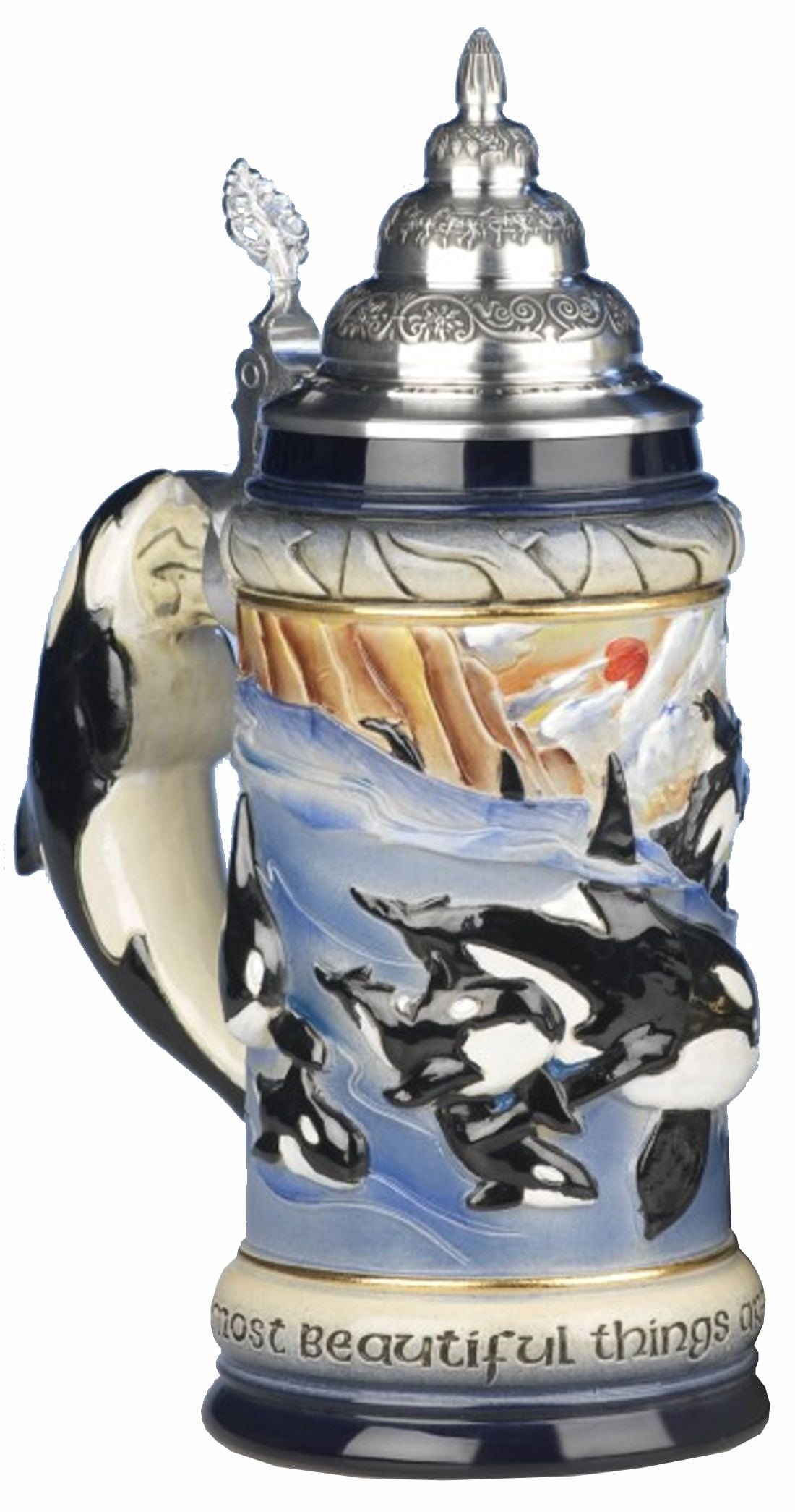 German Beer Stein Orca-Whale Stein 0.75 liter tankard, beer mug ...