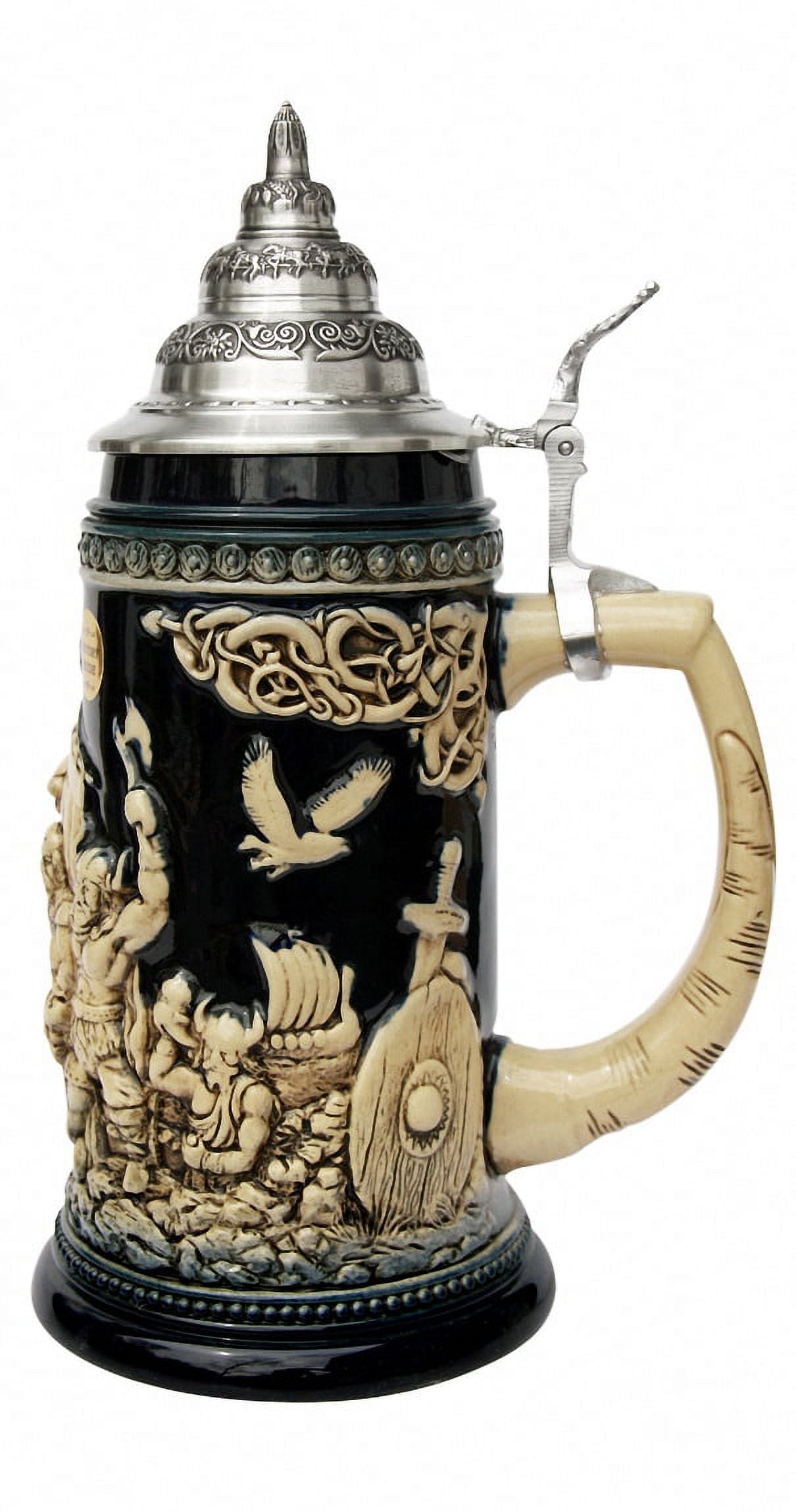 German Beer Stein Viking stein Leif the red Erikssen 0.75 litre ...