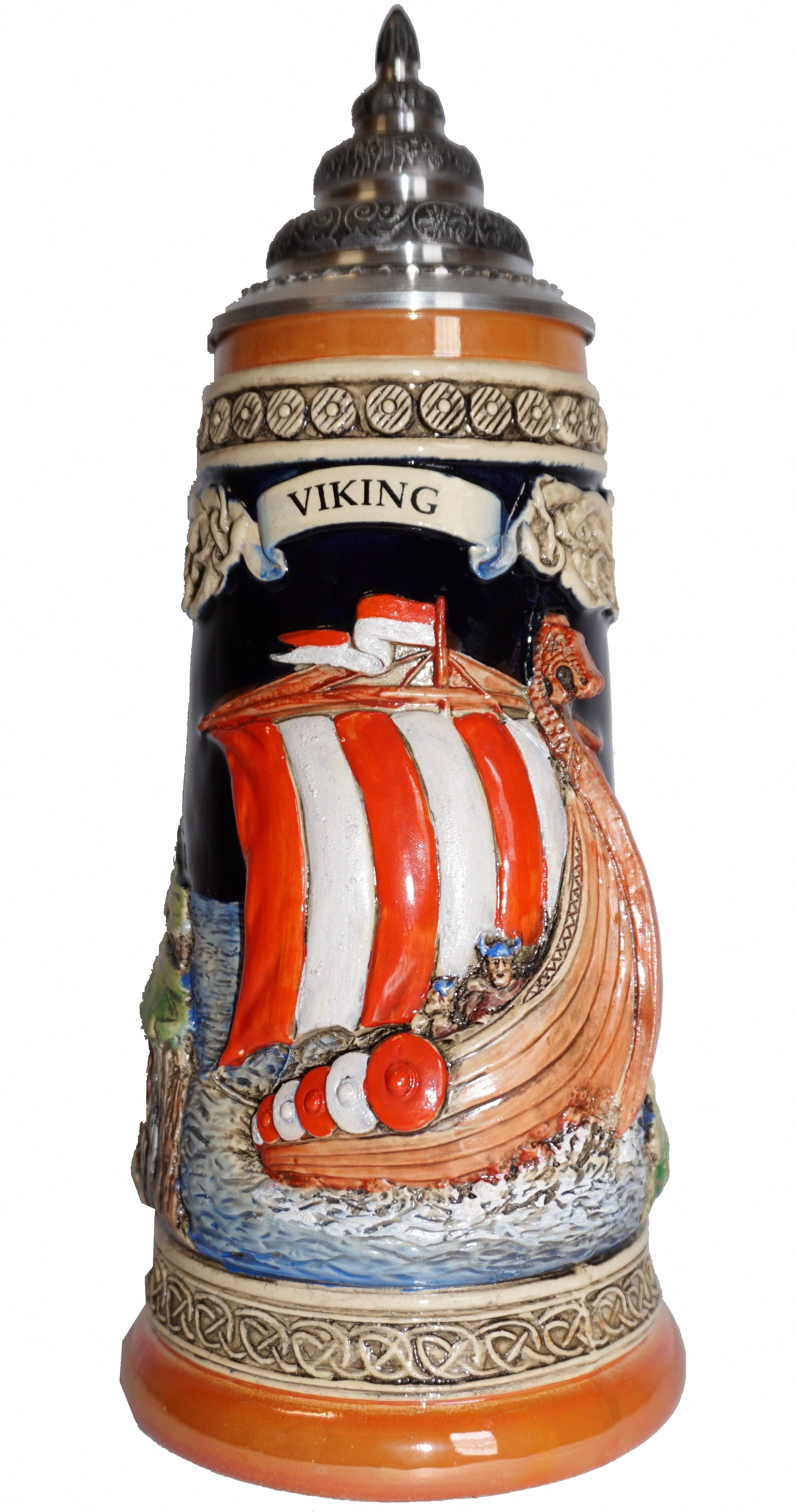 German Beer Stein viking ship 0.5 liter tankard, beer mug - Walmart.com