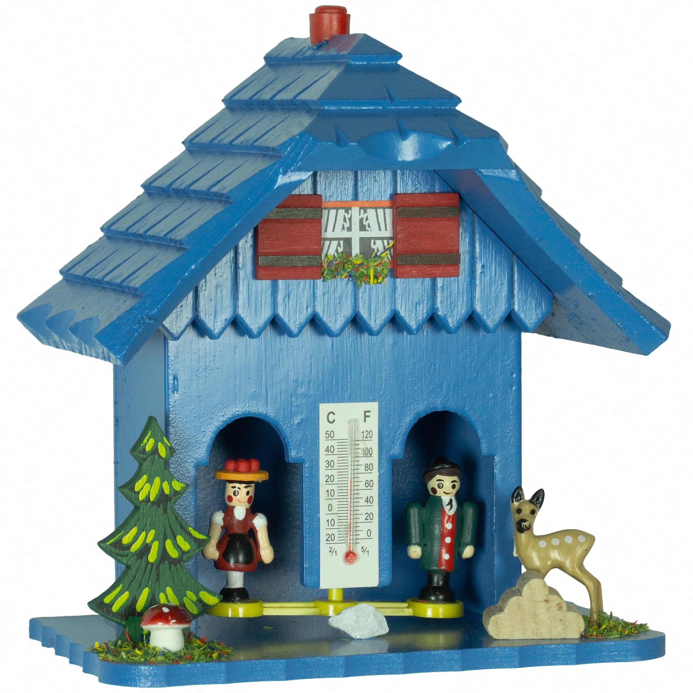 German Black Forest weather house blue TU 73 blau - Walmart.com