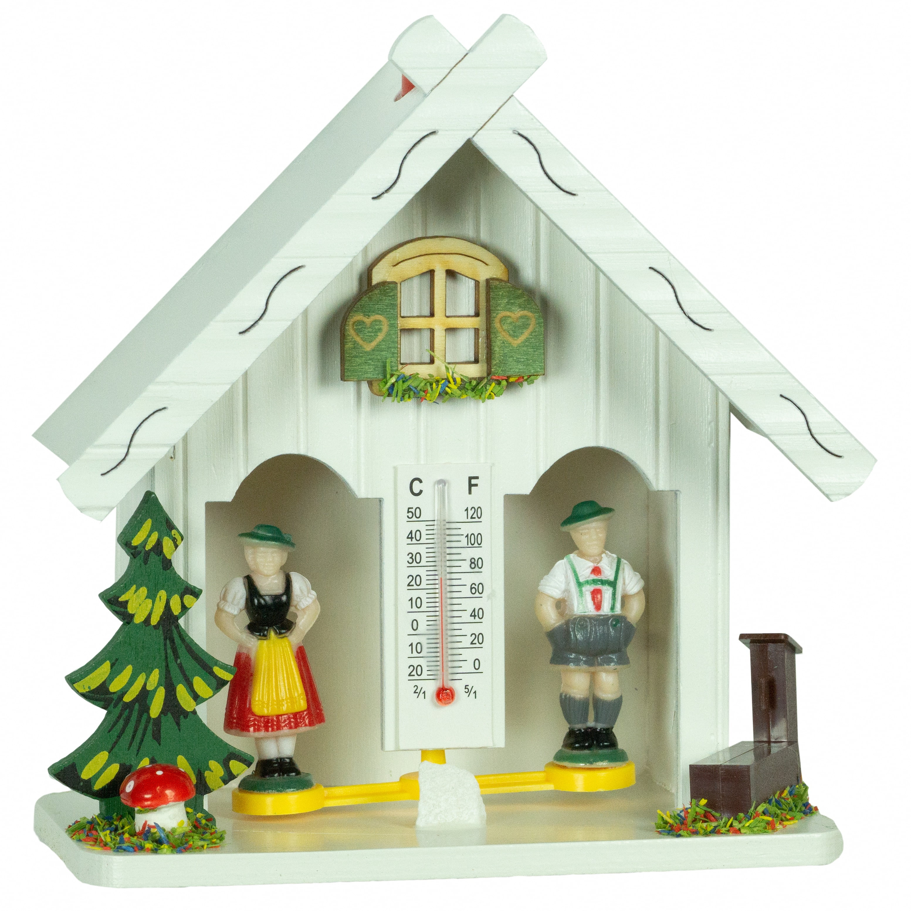 German Black Forest weather house white TU 894 weiss - Walmart.com