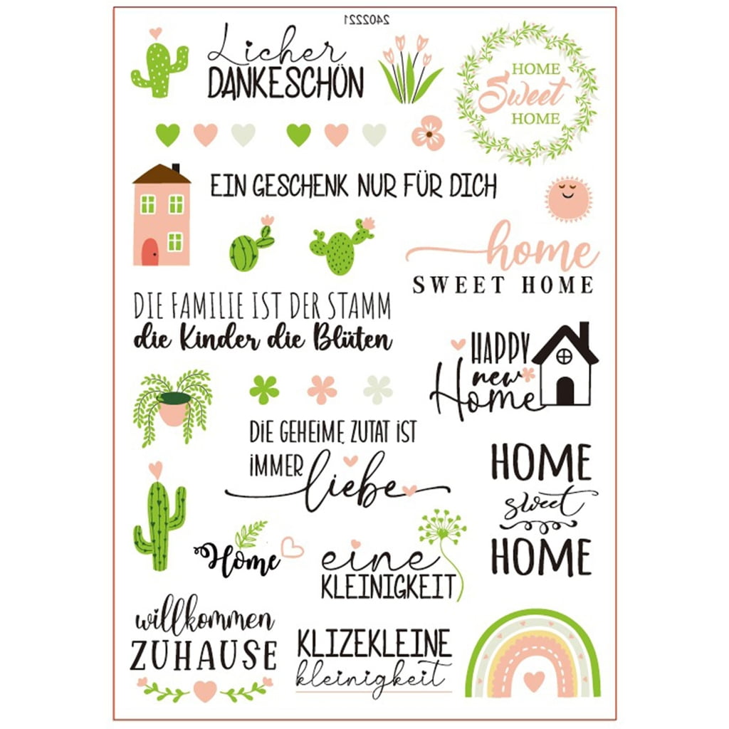 German Blessing Words Rub On Sticker Water Transfer Candle Sticker for ...