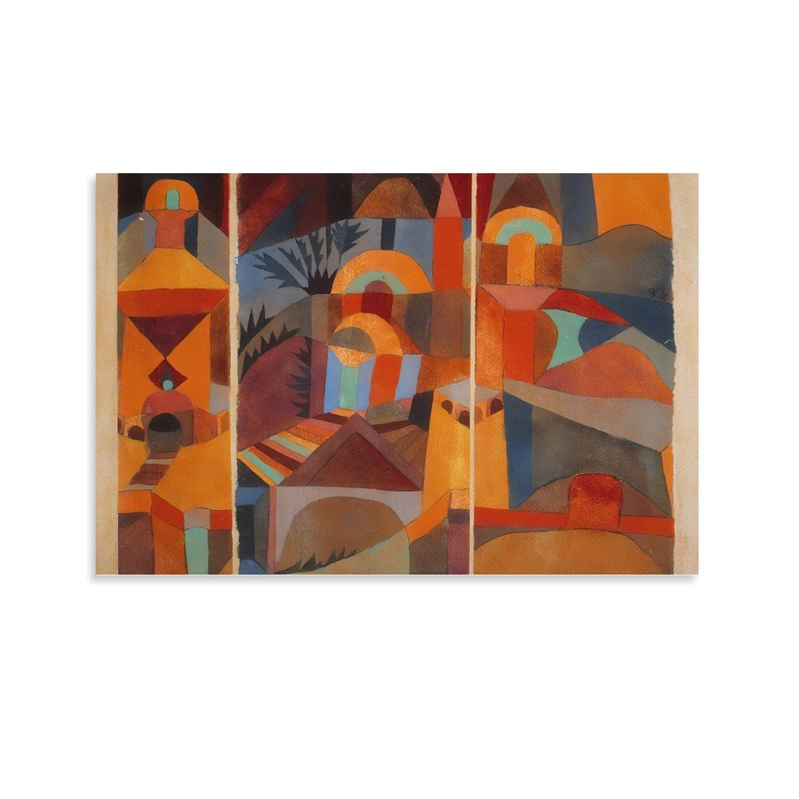 German Cubist Poster with Abstract Painters Paul Klee Temple Gardens ...