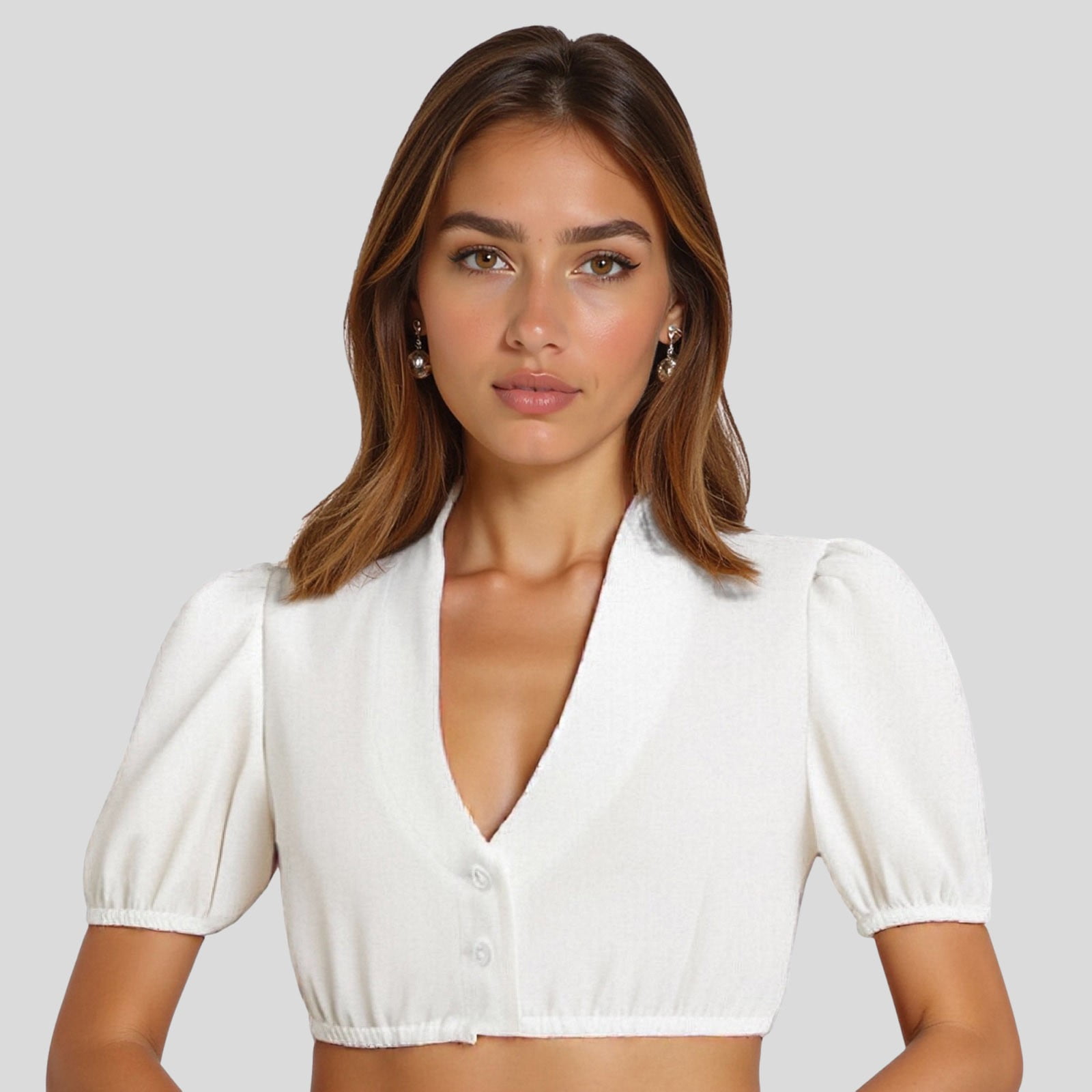 German Dirndl Blouse with Ruffles White - Traditional & Elegant ...