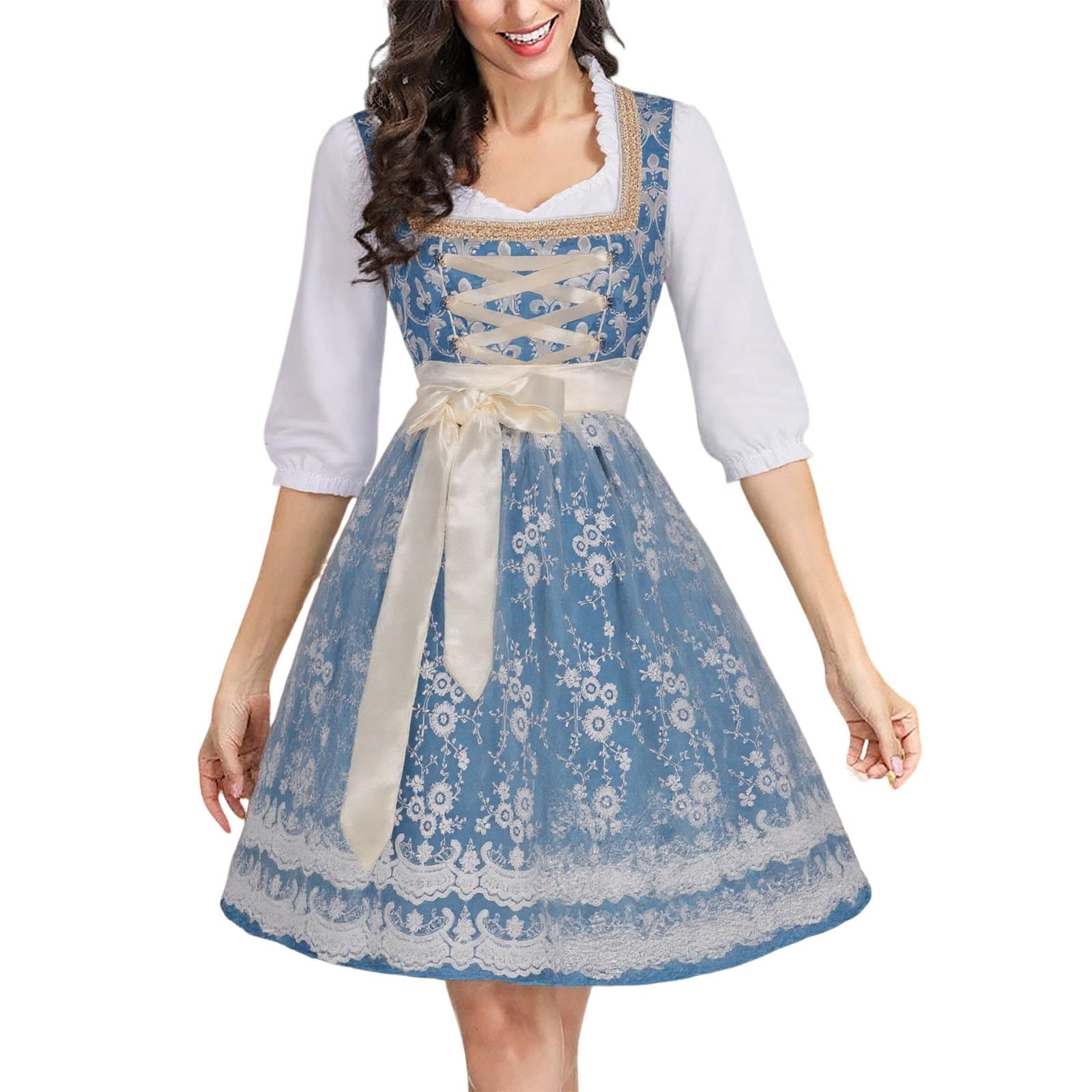 German Dirndl Dress Women Bavarian Oktoberfest Traditional Girl Outfit ...
