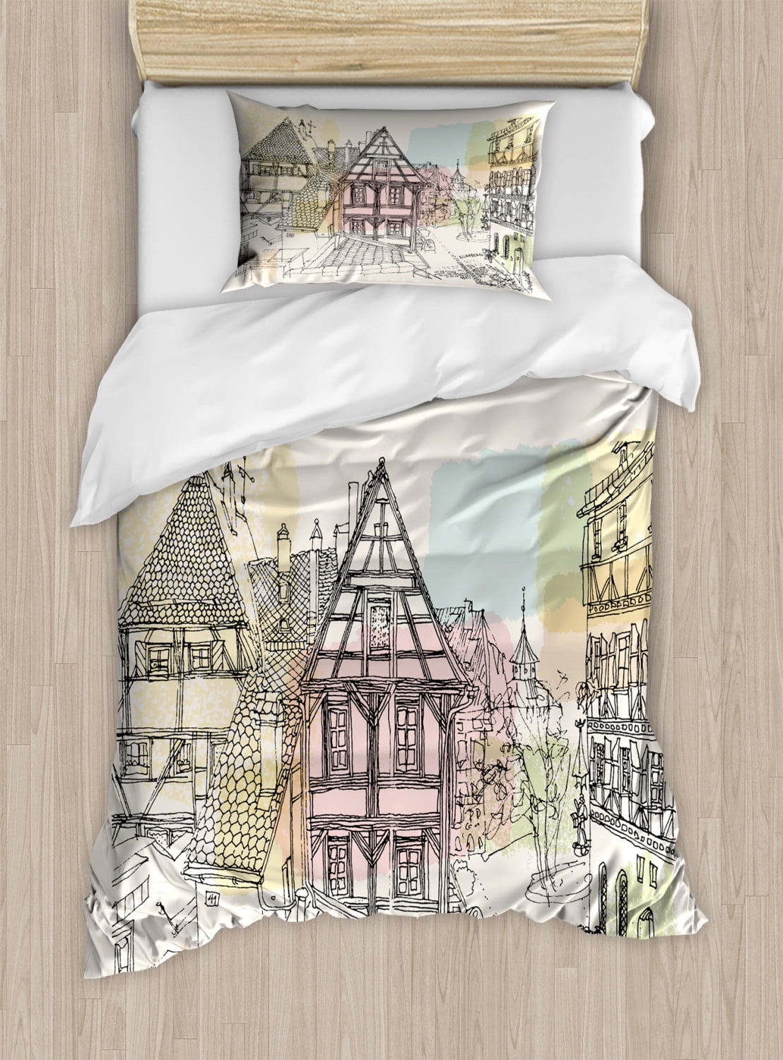 German Duvet Cover Set Twin Size, Historic Traditional Scene Nuremberg ...