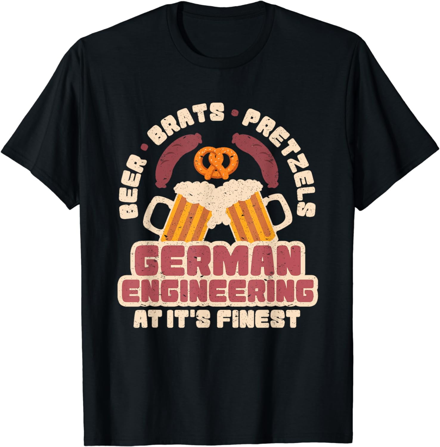German Engineering Beer Brats Pretzels Sausage Beers T-Shirt - Walmart.com
