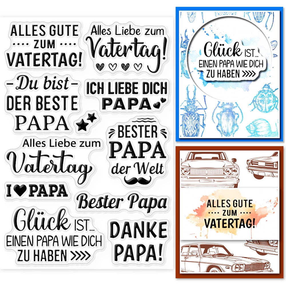 German Father's Day Clear Stamps for Cards Making Sayings German Clear ...