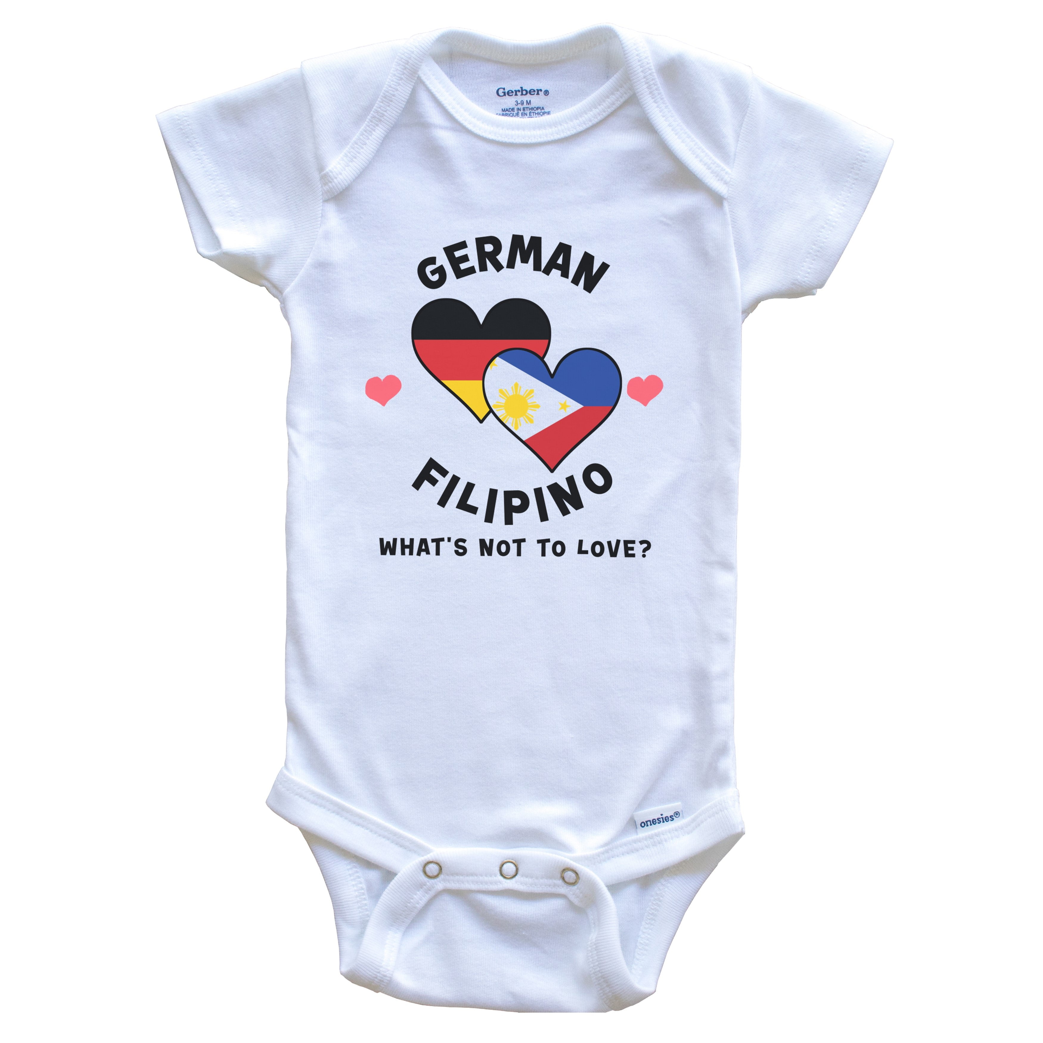 German Filipino What's Not To Love Heart Flags Baby Bodysuit - Walmart.com