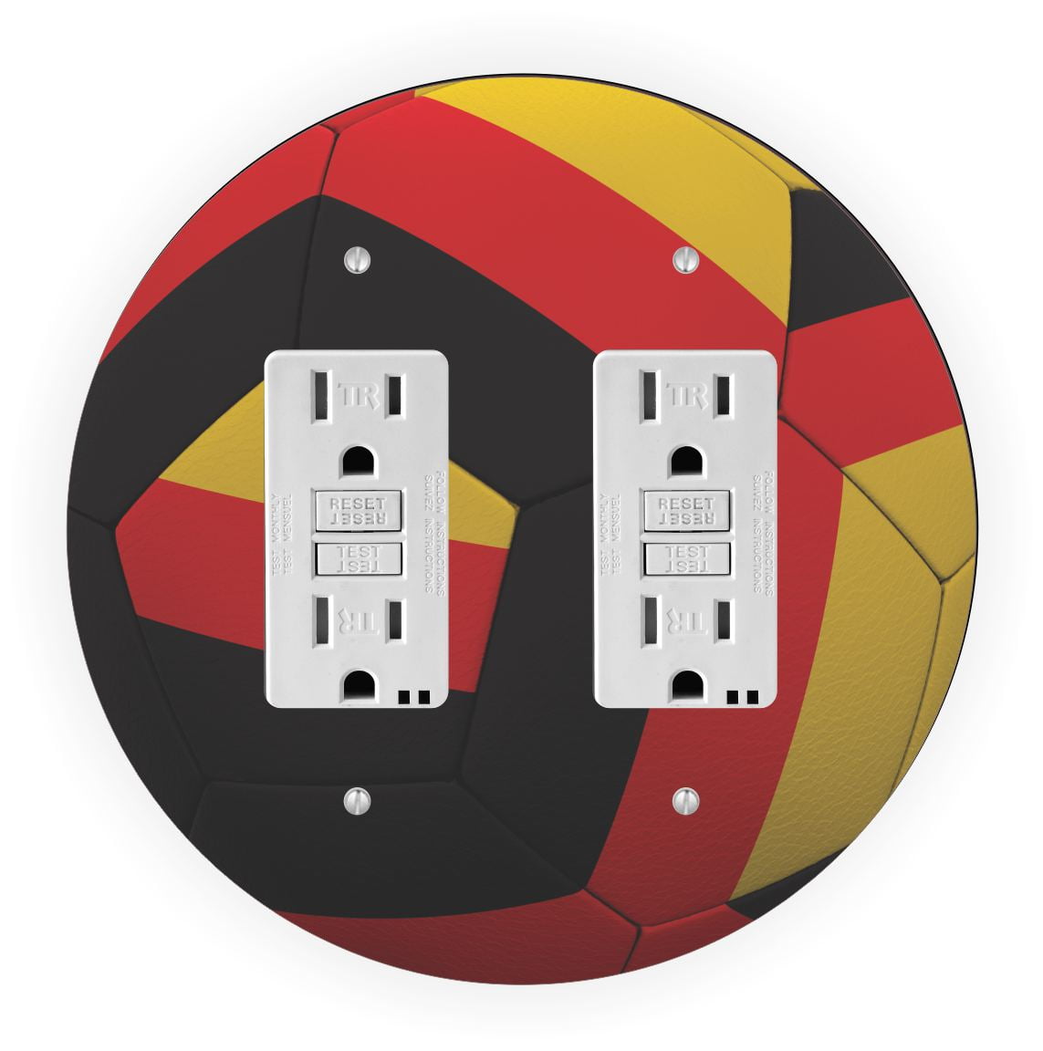 German Flag Soccer Ball Design - Round Light Switch Plate Cover ...