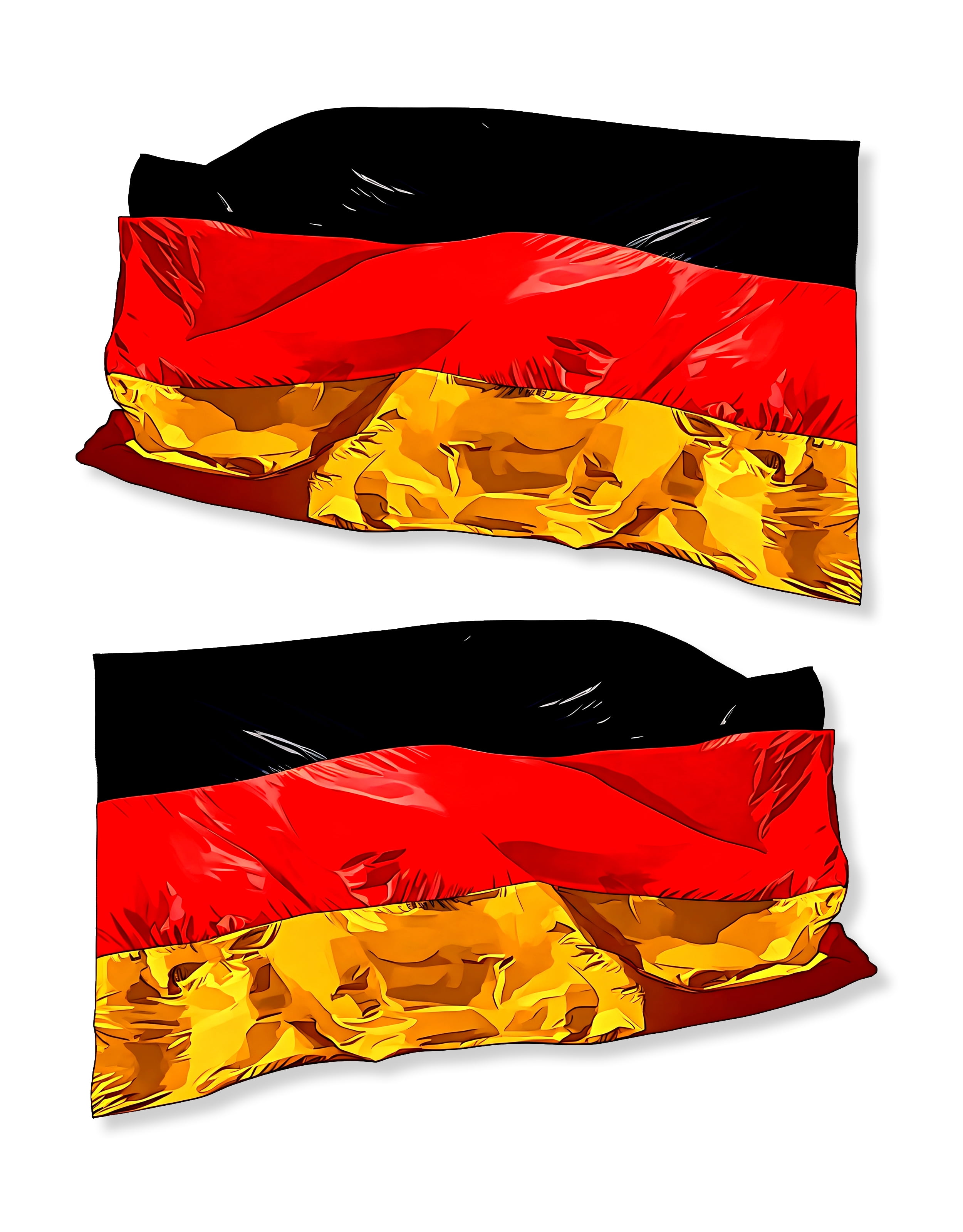 German Germany Flag Left & Right Wavey Vintage Style Vinyl Sticker ...