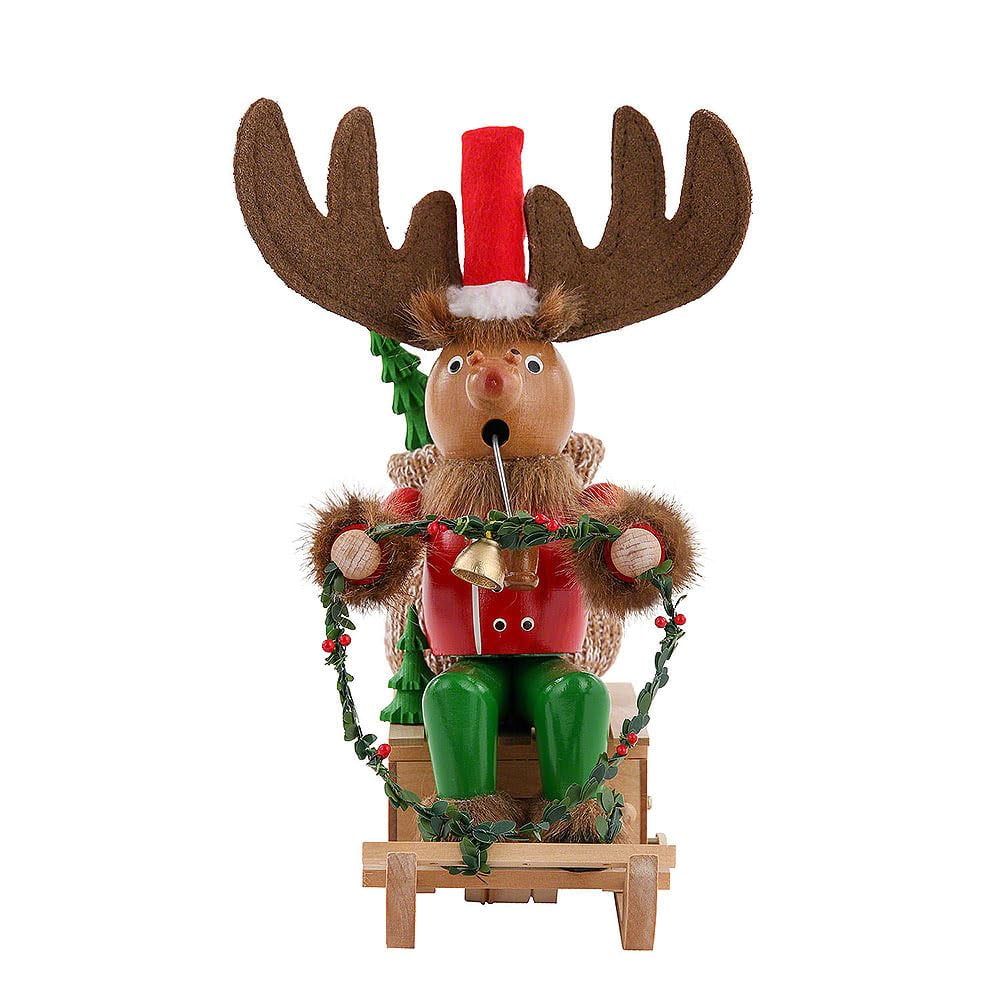 German Incense Smoker Rudolph with Sleigh - 25cm / 10 inch - Steinbach ...