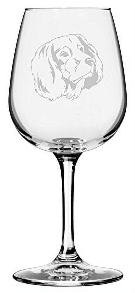 German Longhaired Pointer (GLP) Dog Themed Etched 12.75oz Libbey Wine ...