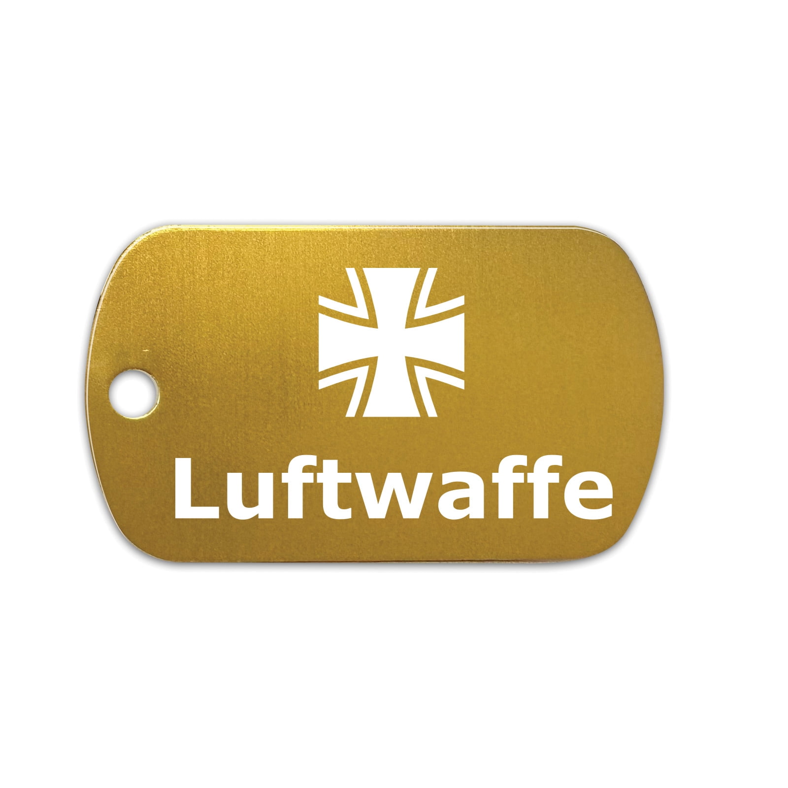 German Luftwaffe GI Dog Tag Aluminum Keychain air force - Gold ...