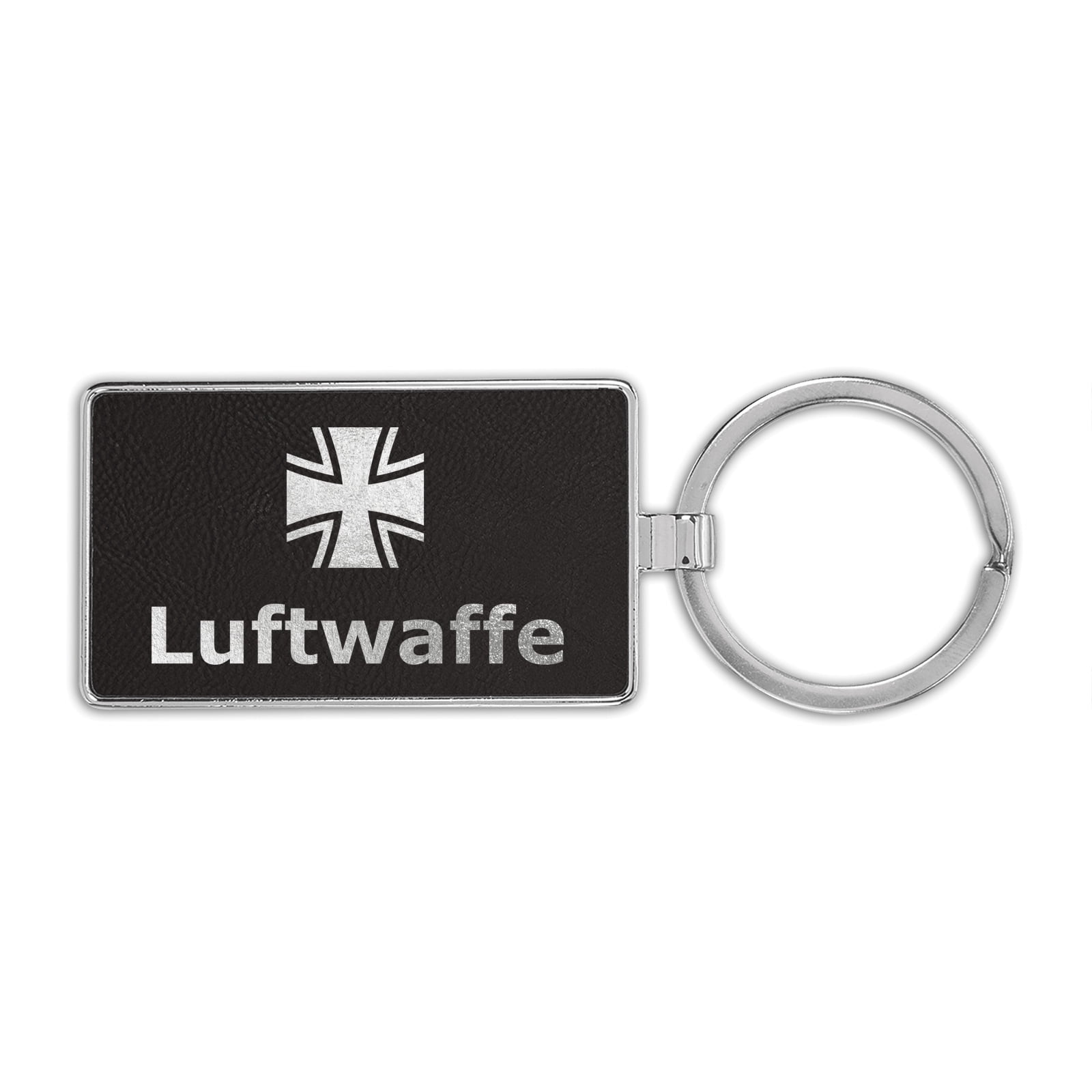 German Luftwaffe Premium Leatherette Keychain air force - Black/Silver ...
