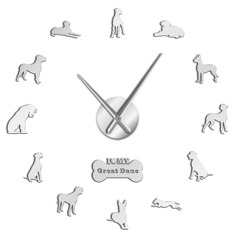 German Mastiff Dog Breed Great Dane Frameless Wall Clock Stickers, DIY ...