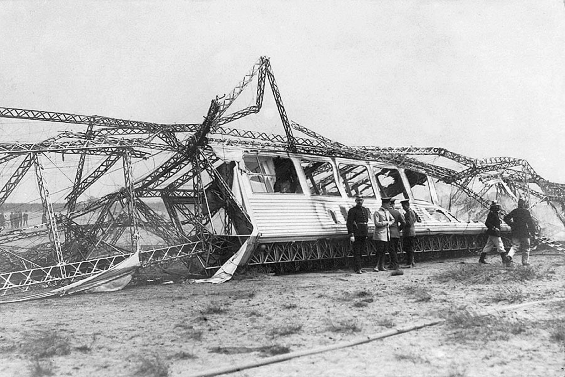 German Naval Airship / Blimp L2 Wreck 1913 - 24x36 Inch Glossy ...