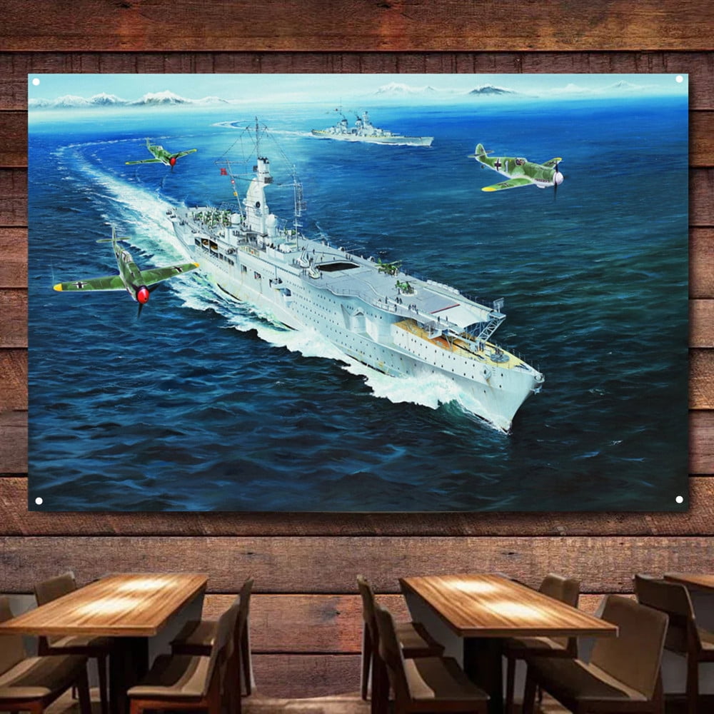 German Navy Aircraft Carrier DKM Peter Strasser Battleship Wall Art ...