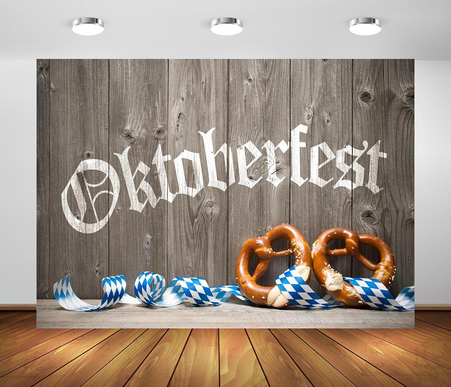 German Oktoberfest Backdrop Bavarian Pretzels on Wooden Board Beer ...