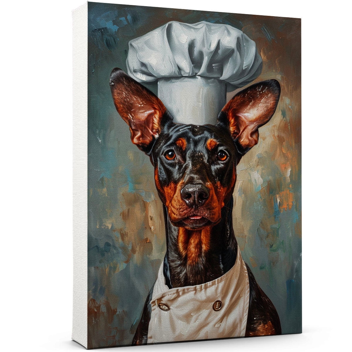 German Pinscher Dog Chef Poster, German Pinscher Dog Cooking Food ...
