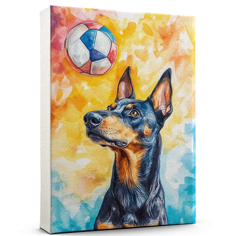 German Pinscher Dog Stretched Canvas Size 8x12 – Volleyball Canvas ...