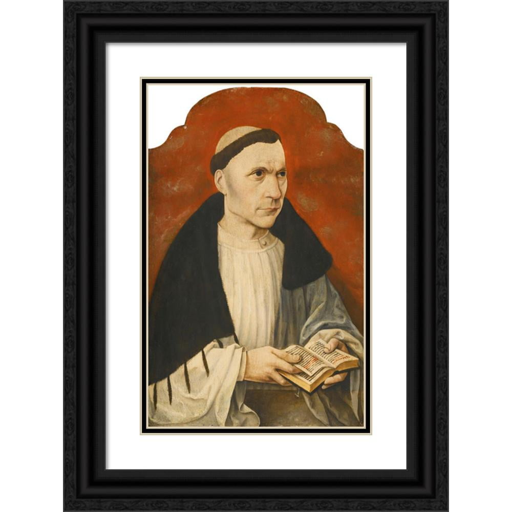 German School 13x18 Black Ornate Wood Framed Double Matted Museum Art ...