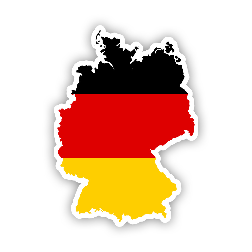 German Shaped Germany Flag Sticker Decal - Self Adhesive Vinyl ...