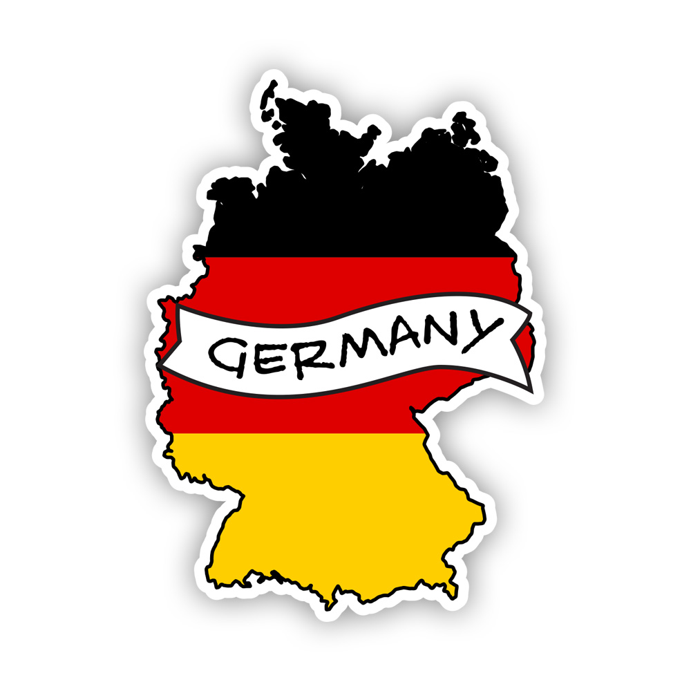 German Shaped Germany Flag Sticker Decal - Self Adhesive Vinyl ...