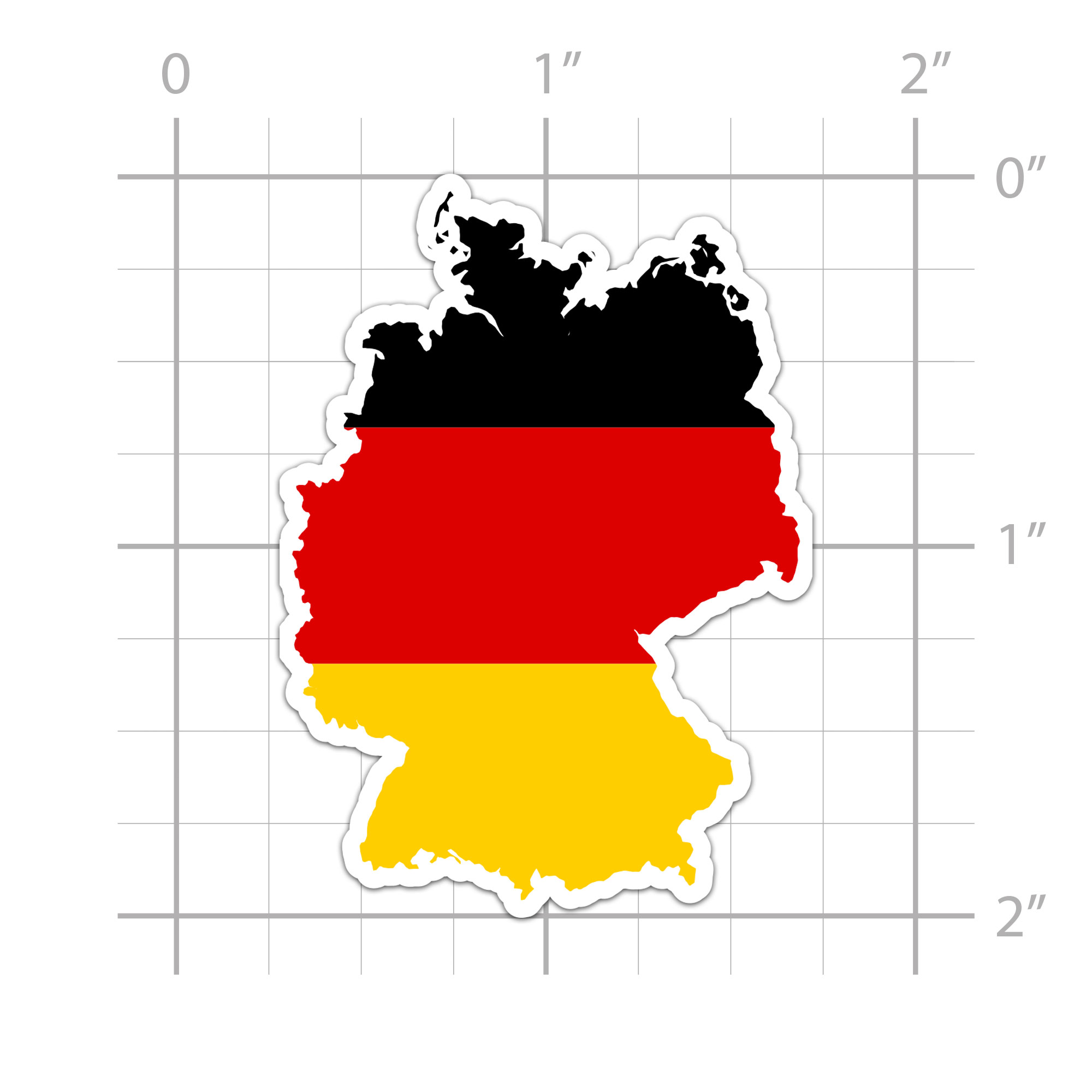 German Shaped Germany Flag Sticker for water bottle phone tumbler hard ...