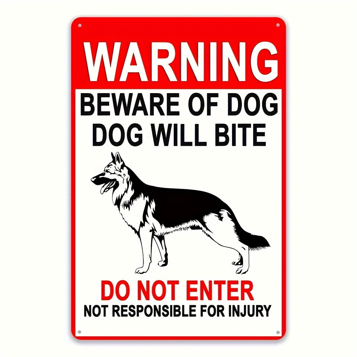 German Shepherd Beware of Dog Warning Sign Vintage Sign Wall Decor for ...