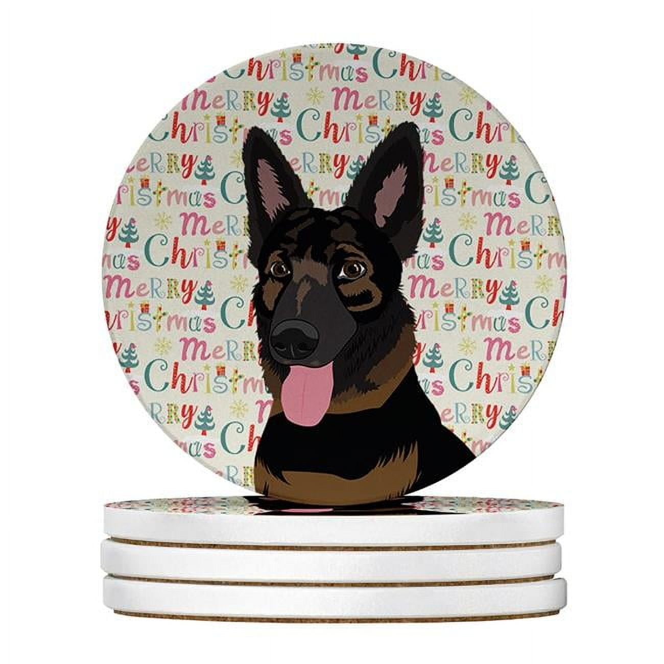 German Shepherd Bicolor Christmas Large Sandstone Coasters Pack of 4 4 ...
