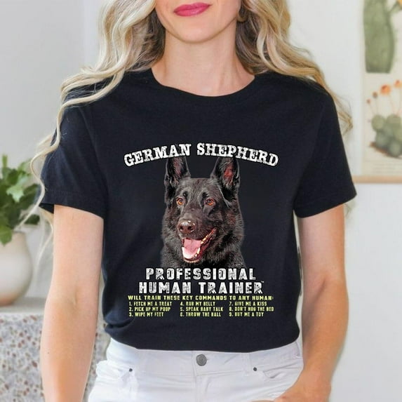 German Shepherd Black Professional Human Trainer Unisex T-Shirt ...