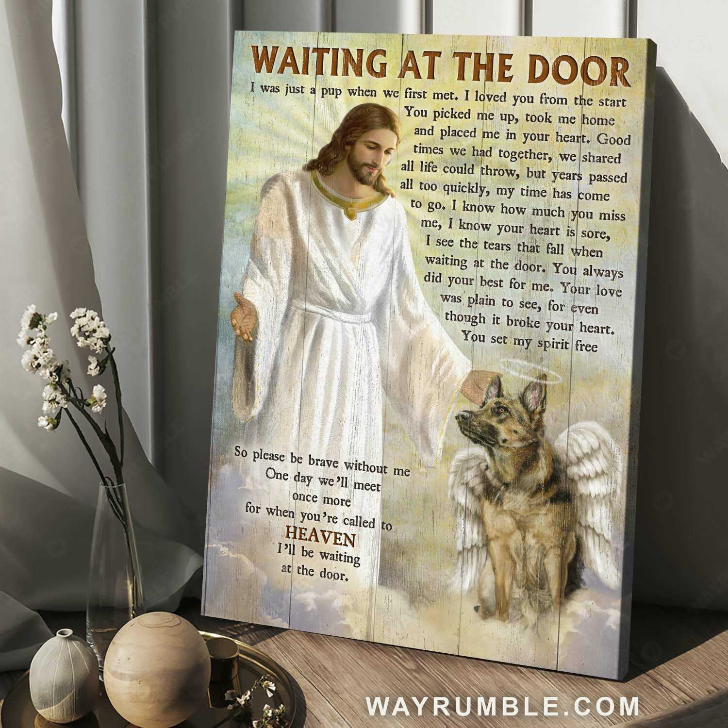 German Shepherd, Brave Dog, Jesus Painting, Waiting At The Door ...