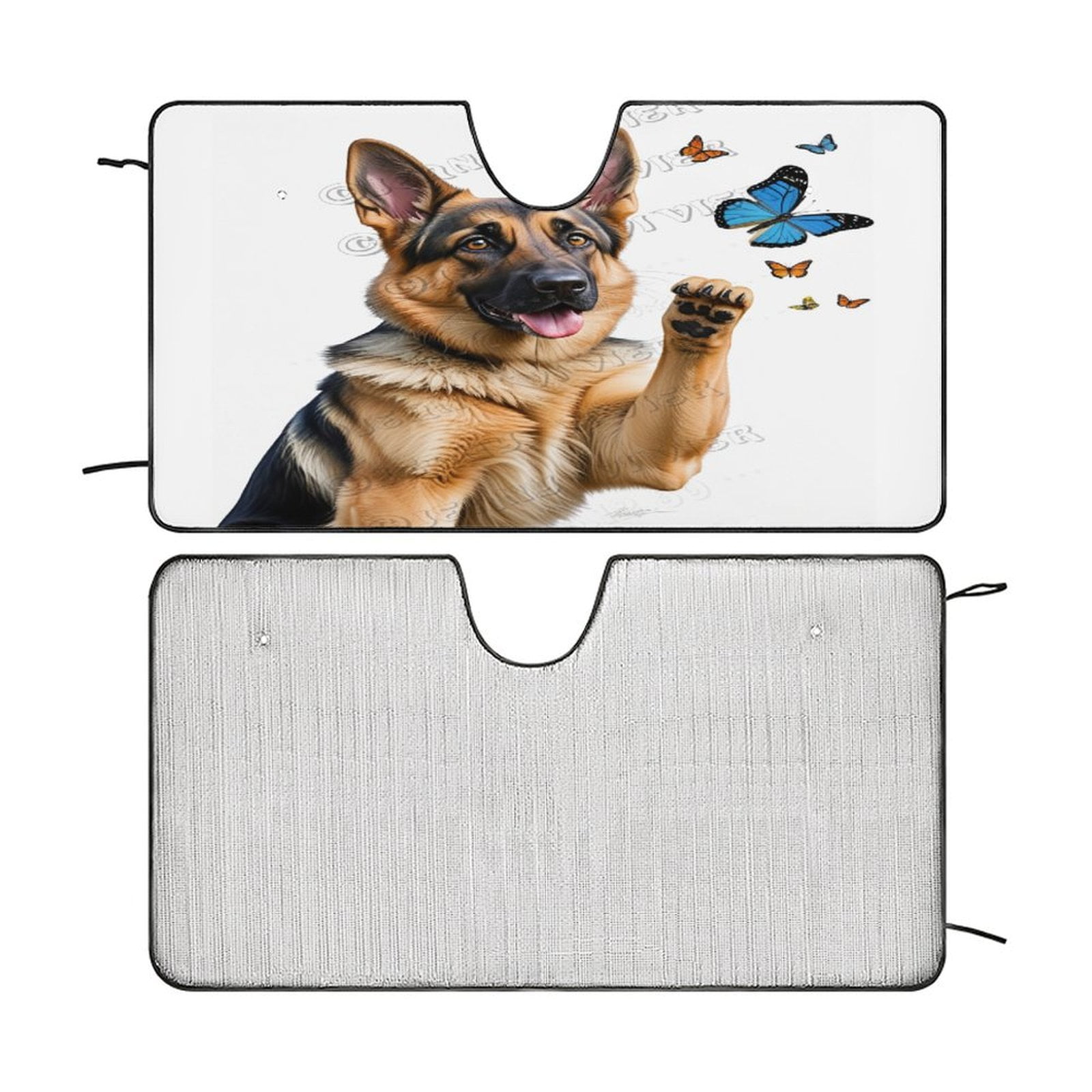 German Shepherd Car Windshield Sun Shade Cute Dog, Funny Sun Shade Car ...