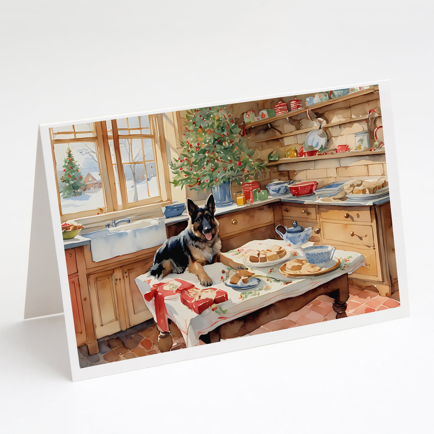 German Shepherd Christmas Cookies Greeting Cards Pack of 8 7 in x 5 in ...