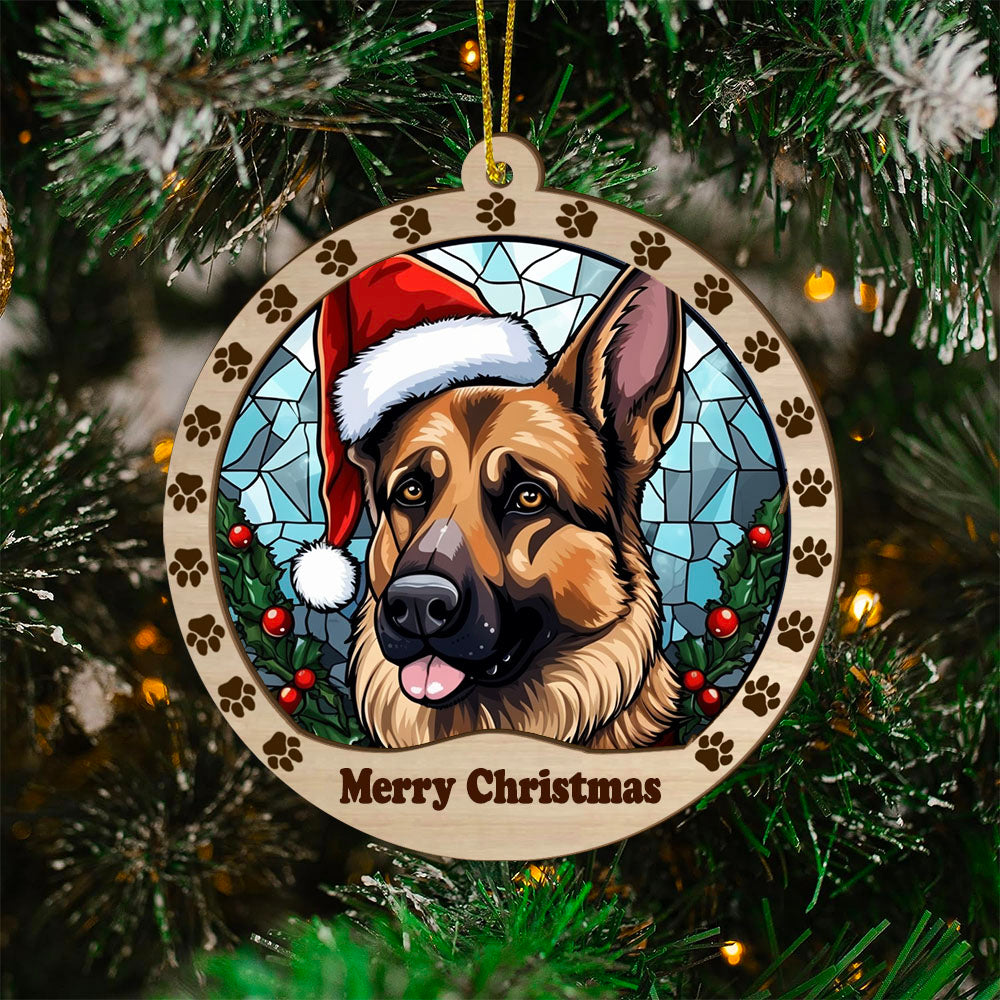 German Shepherd Christmas Dog Ornament, German Shepherd Dog Christmas ...