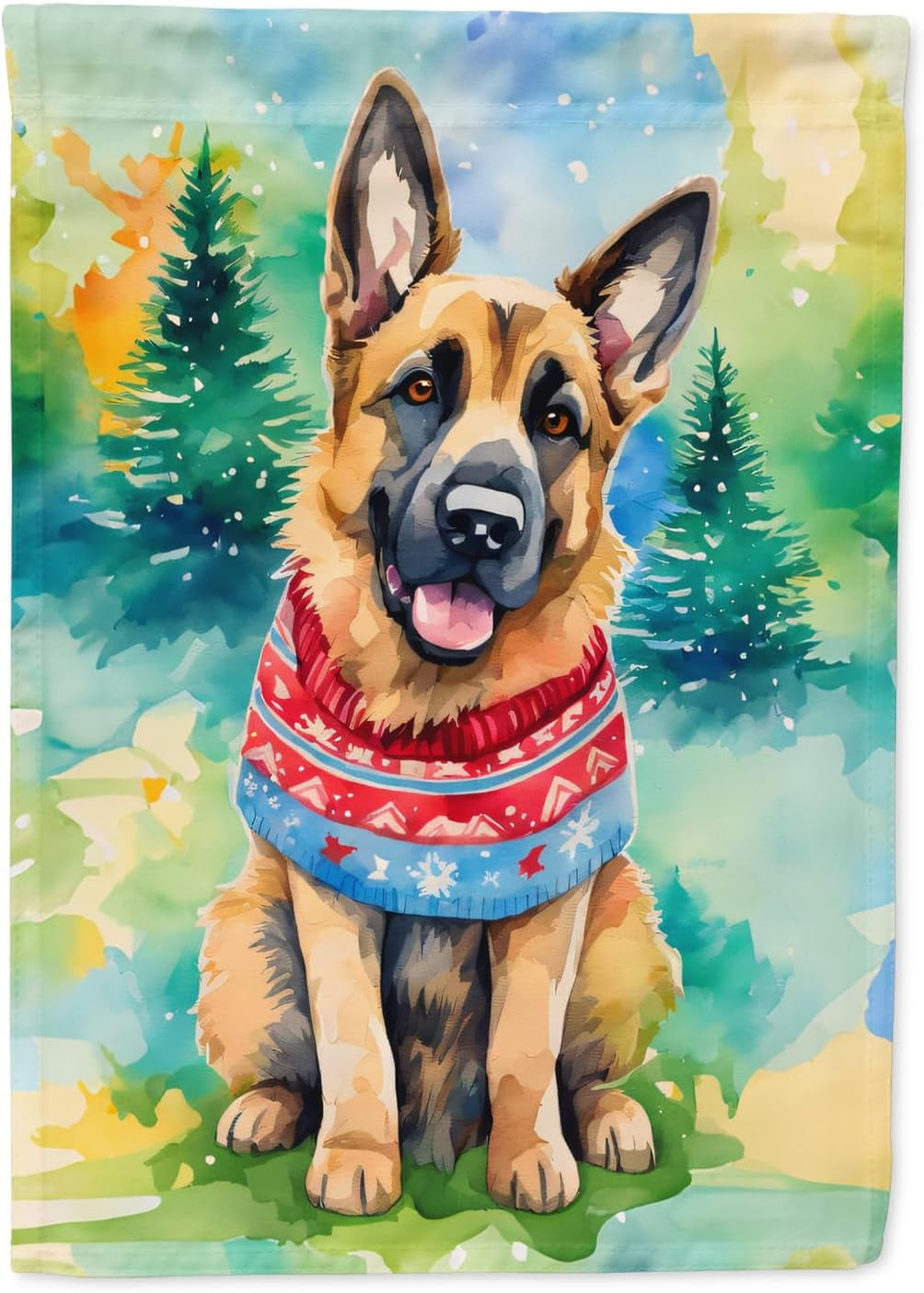 German Shepherd Christmas Garden Flag Mailbox Flag Decorative Yard Flag ...