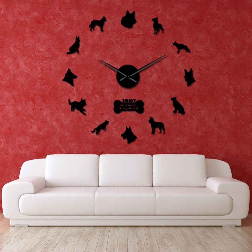 German Shepherd DIY Wall Clocks Deutscher Schferhund Giant Wall Clock ...