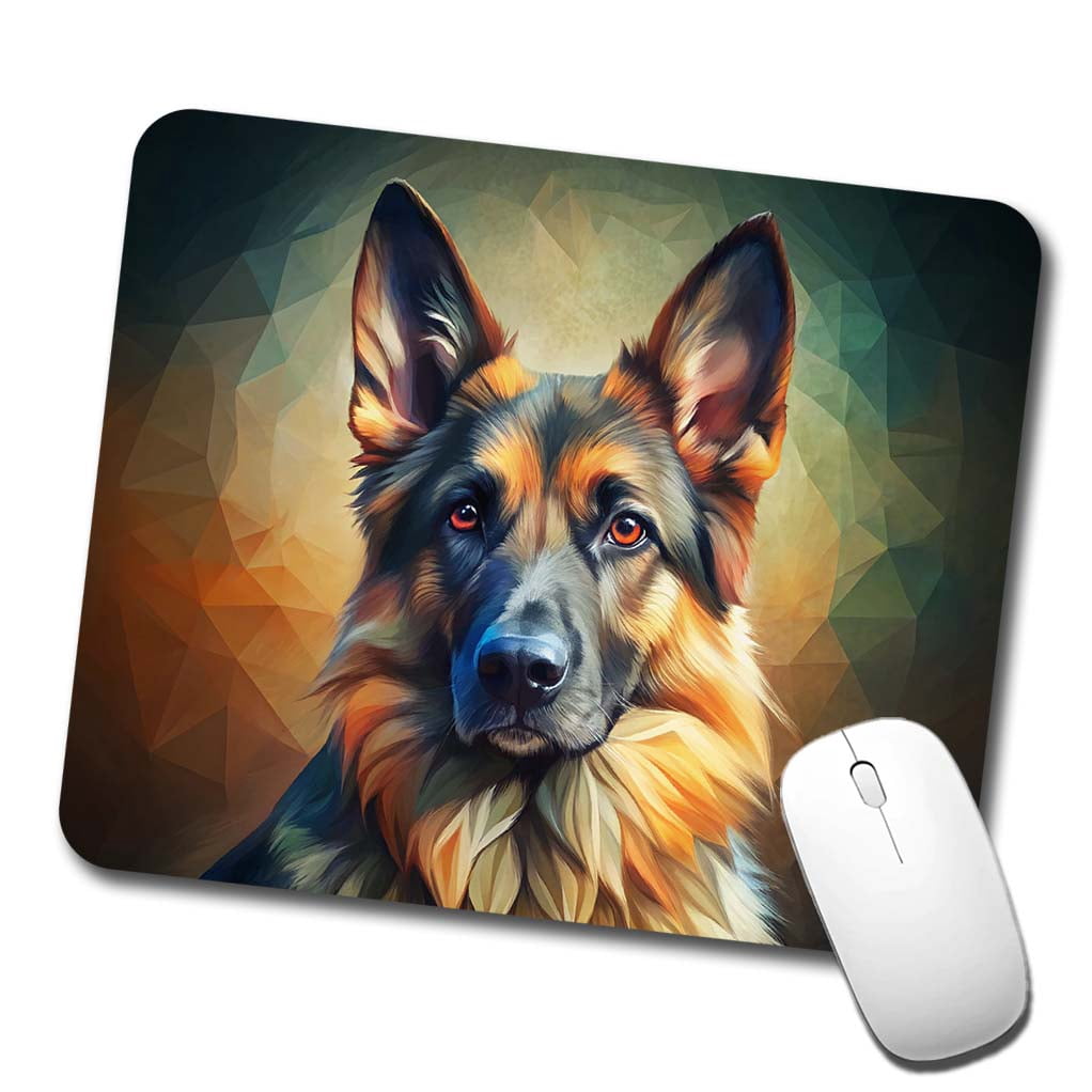 German Shepherd Dog Abstract Stylized Art Mouse Pad Low Profile Gaming ...