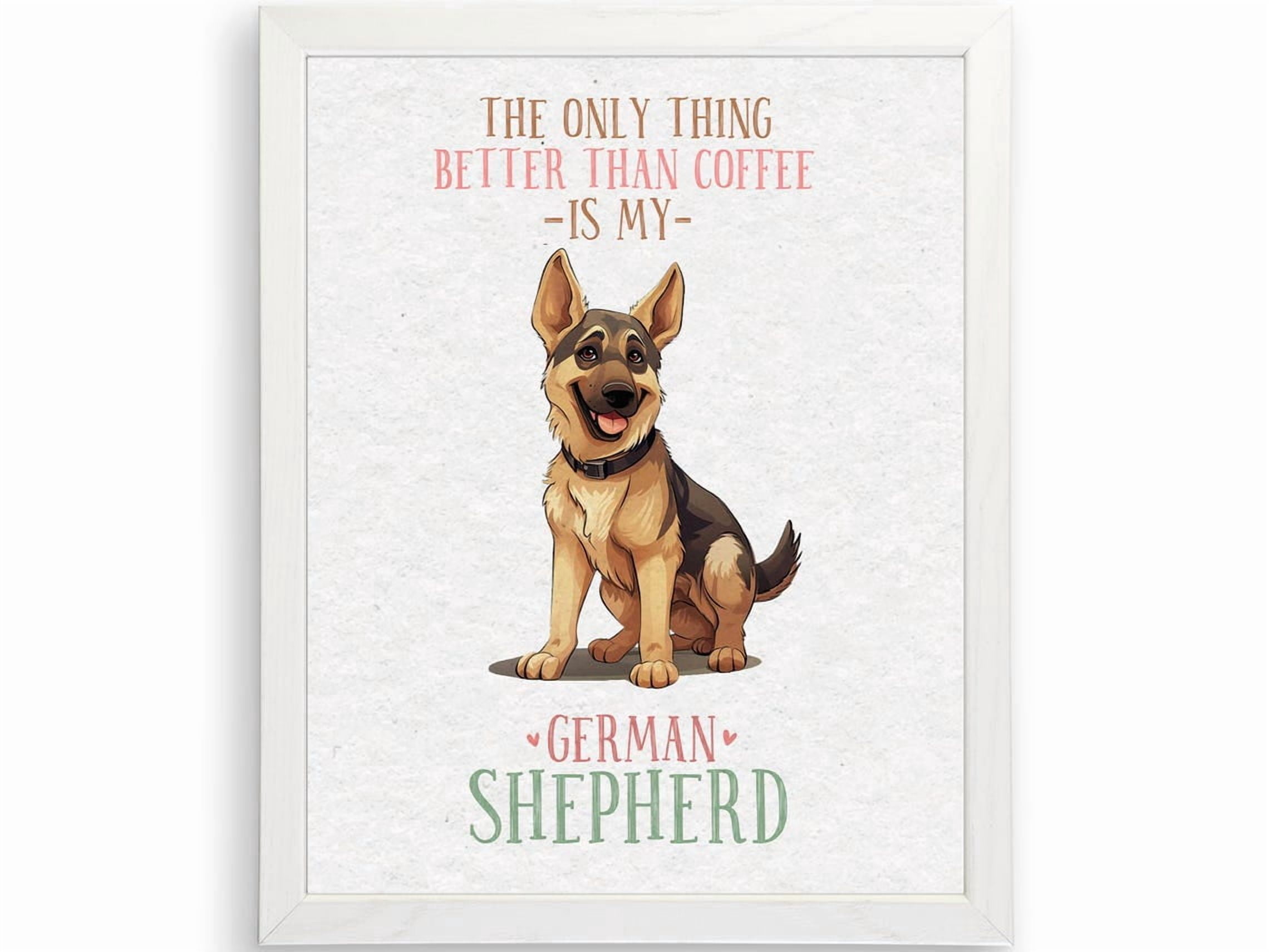 German Shepherd Dog Art Print Handmade Pet Lovers Or Office UNFRAMED ...