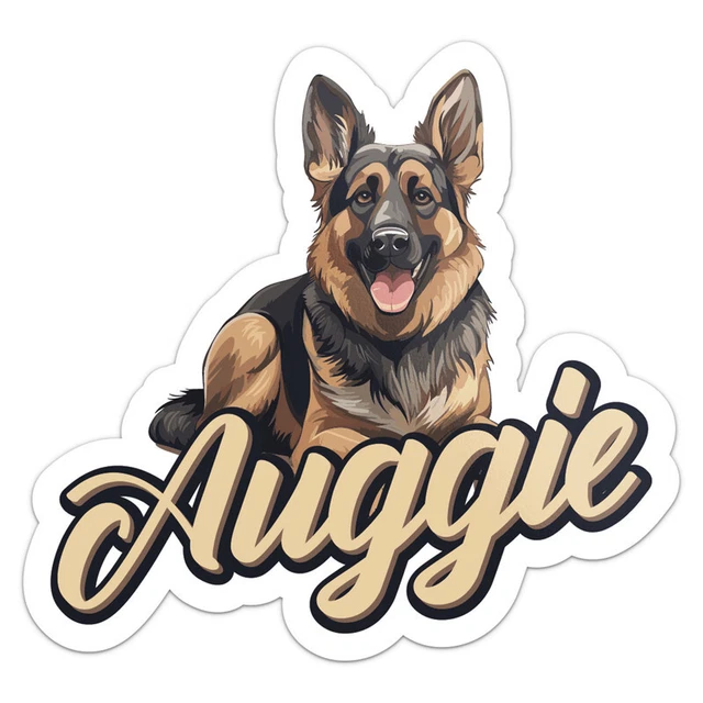 German Shepherd Dog Auggie Sticker Phone Decal Water Bottle Stickers ...
