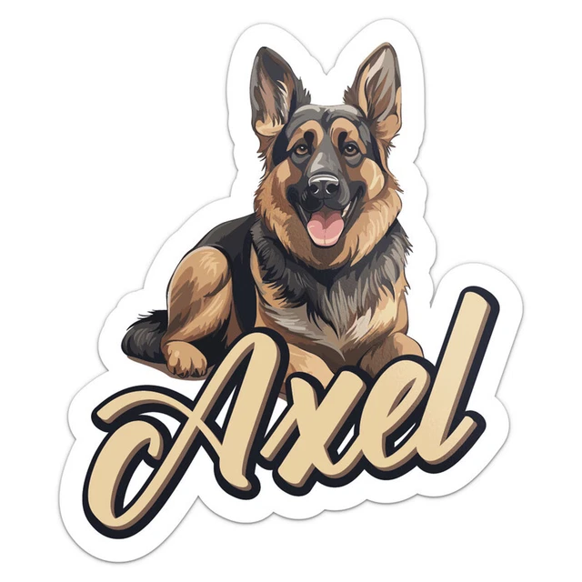 German Shepherd Dog Axel Sticker Phone Decal Water Bottle Stickers Car ...