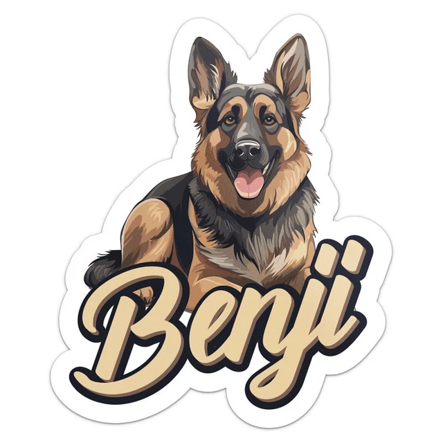 German Shepherd Dog Benji Sticker Phone Decal Water Bottle Stickers Car ...